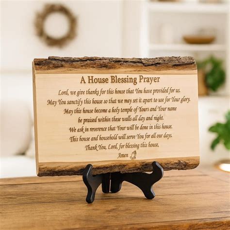 Rustic Live Edge Home Blessing Sign Catholic Prayer T For Christian