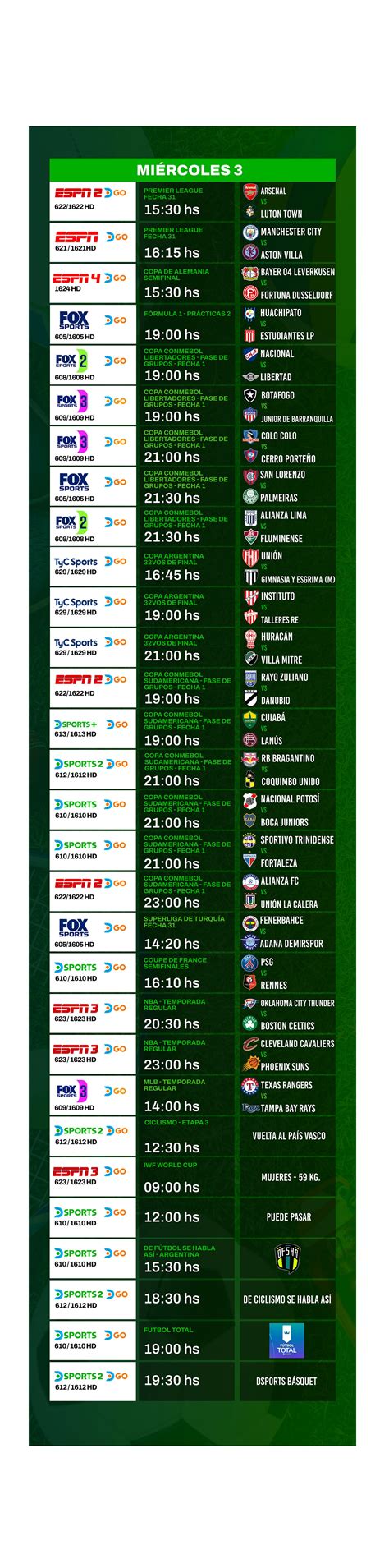 La Agenda Deportiva De La Semana Infobae