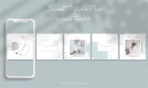 아름다운 소셜 미디어 인스 타 그램 회전 목마 게시물 템플릿 프리미엄 벡터