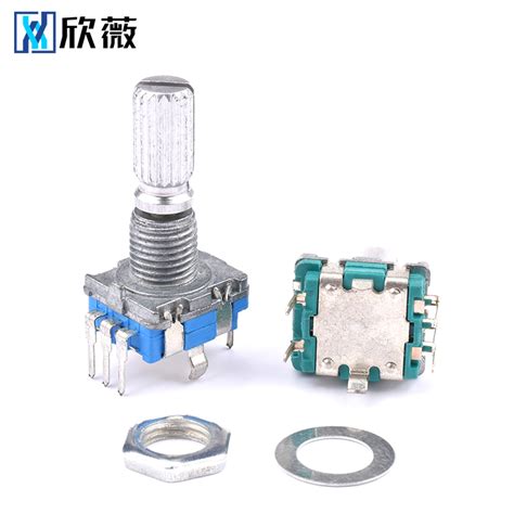Ec11旋转编码器数字电位器编码开关 5脚带开关15 20mm梅花半轴柄 虎窝淘