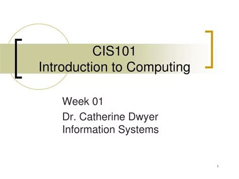 Ppt Introduction To Computing Cis101 Course Overview Powerpoint Presentation Id4391528