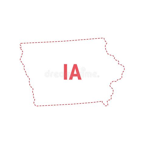 Iowa Us State Vector Map Isolated On White Background High Detailed