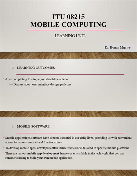 Mobile Computing Lectures 3 Itu08215 034502 Pdf Mobile App User Interface