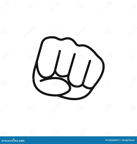 Punch Fist Hand Logo Sign Vector Outline Stock Illustration Illustration Of Fist Simple