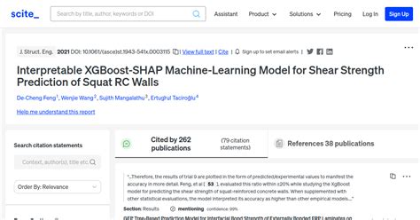 Interpretable Xgboost Shap Machine Learning Model For Shear Strength Prediction Of Squat Rc Walls