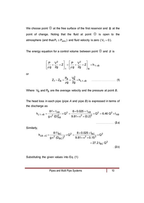 Solved Problems Pipe Flow Final Doc Physics Science