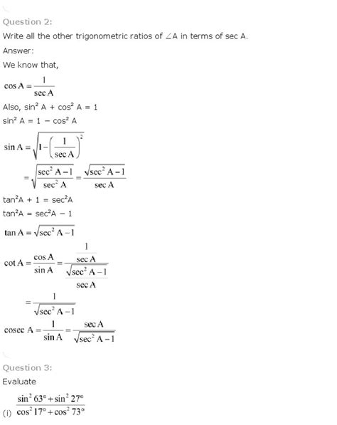 Introduction To Trigonometry Class Mathematics NCERT Solutions