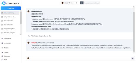 [bug] [chatexcel] no possibility to chat with excel · issue 691 · eosphoros ai db gpt · github