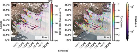 A Tropomi Hono Scd And Viirs Frp And B Tropomi Hono No2 And Viirs