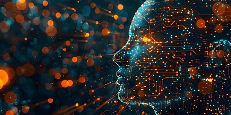 Embracing Ai Technology Human Head Circuit Board And Virtual Web Background Concept Ai