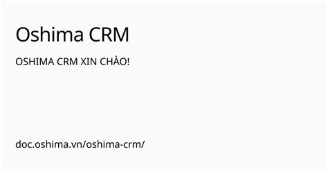 Oshima Crm Xin Ch O Oshima Crm