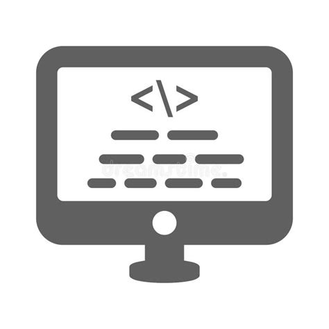Software Coding Html Icon Gray Vector Graphics Stock Illustration