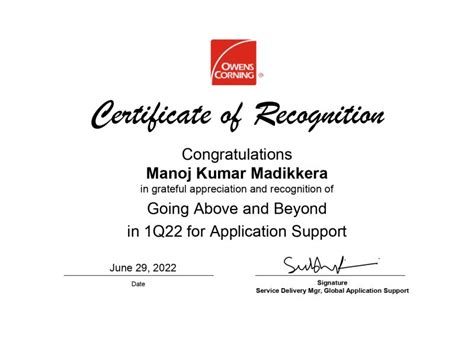 Manoj Kumar M On Linkedin Goingaboveandbeyond Owenscorning