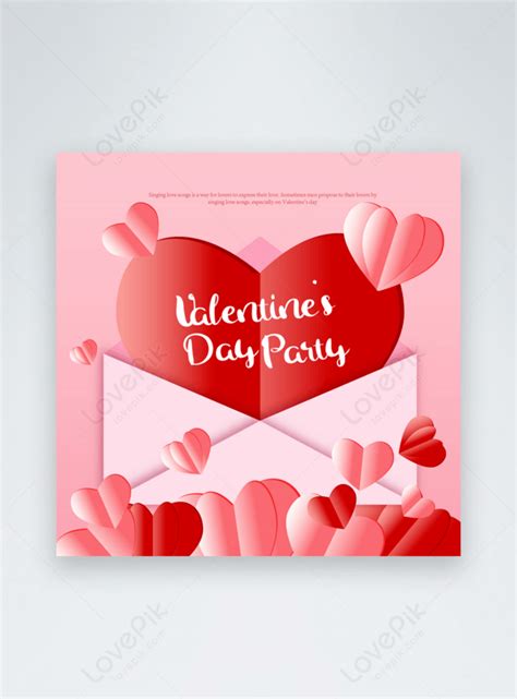 빨간 종이 컷 스타일 발렌타인 데이 Sns 이미지 사진 465791766 무료 다운로드