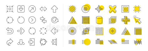 Linear Arrow Icons Download Synchronize Design Elements Vector Stock Vector Illustration