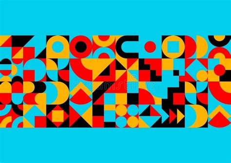 Bauhaus Seamless Pattern Abstract Texture In Vintage Retro Style Stock Vector Illustration Of