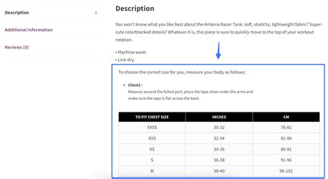 How To Display Size Chart Anywhere In The Store Using Shortcode Help