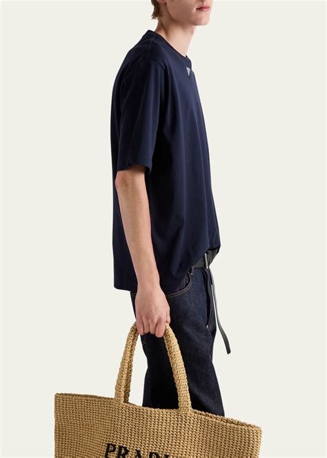 Prada Mens Jersey Triangle Logo T Shirt Bergdorf Goodman