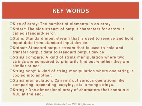 CSL101 COMPUTER PROGRAMMING Array And Strings These Slides
