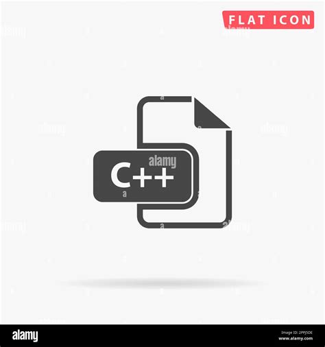 C Development File Format Simple Flat Black Symbol With Shadow On White Background Vector