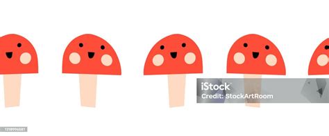 두꺼비 스내도구 미소 원활한 벡터 아이 테두리 웃는 얼굴로 귀여운 반복 패턴 버섯 곰팡이 패브릭 트림 어린이 장식 아기 보육원 풋터 헤더 행운의 카드용 표면 디자인 행운의