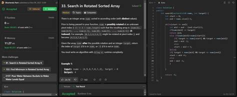 Day 23 Of 100daysofcode Search In Rotated Sorted Array Bhartendu