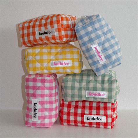 코달리 Mini Gingham Box Pouch 미니 깅엄 박스 파우치 화장품 생리대 지퍼 박스 위시버킷