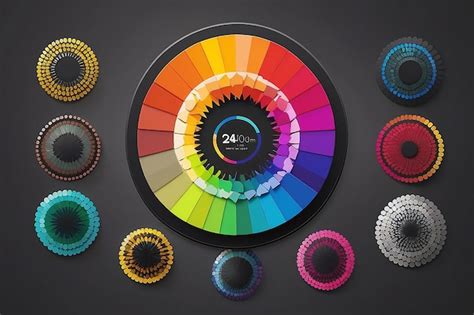 Color Picker Circle Design Material And 24 Hue Set Premium Ai