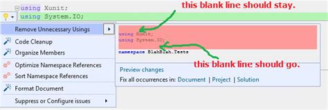 Remove Unnecessary Usings Should Not Delete Blank Lines Above The