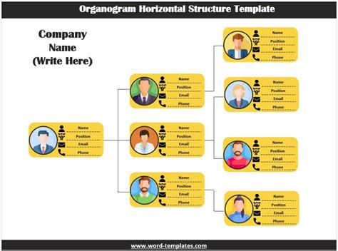 Free Organogram Horizontal Structure Templates Docx Free Word Templates