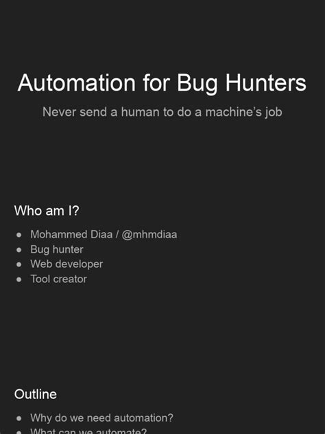 Automation For Bug Hunters Pdf