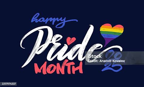 템플릿 Lgbtq 2025 프라이드의 달 레터링 서예 벡터 기호 프라이드의 달 포스터는 무지개 하트 로고를 지원합니다 브러시 배너는 소셜 미디어 게시물 스토리 웹