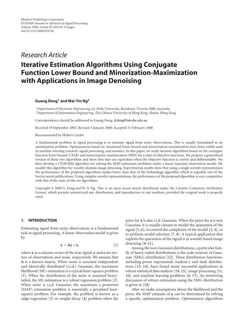 pdf iterative estimation algorithms using conjugate function lower bound and minorization