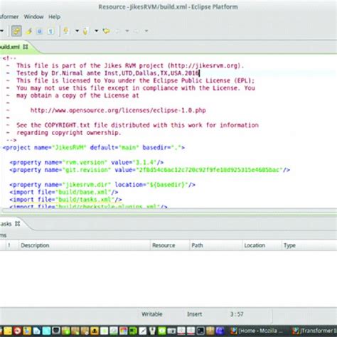 Eclipse Ide Screenshot Of Jikesrvm Project Setup With Build Xml File Download Scientific Diagram