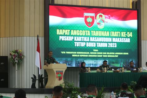 Kasdam Xiv Hasanuddin Memimpin Rat Ke 54 Puskop Kartika Hasanuddin Makassar Dan Tutup Buku Tahun