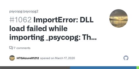 Importerror Dll Load Failed While Importing Psycopg The Specified