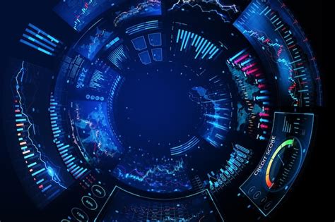 Premium Photo Financial Analytics And Monitoring Data Concept With Abstract Digital Trading