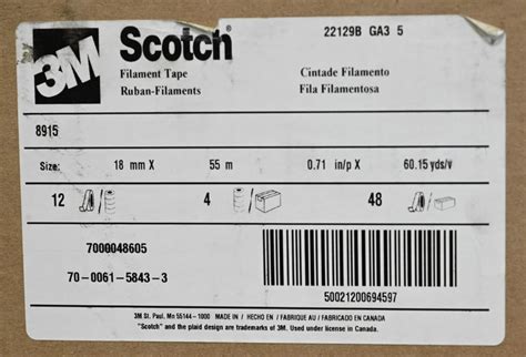 3M 8915, Clean Removal Filament Tape, PK 48 | eBay