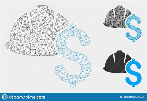 Helmet And Dollar Vector Mesh 2d Model And Triangle Mosaic Icon Stock Vector Illustration Of