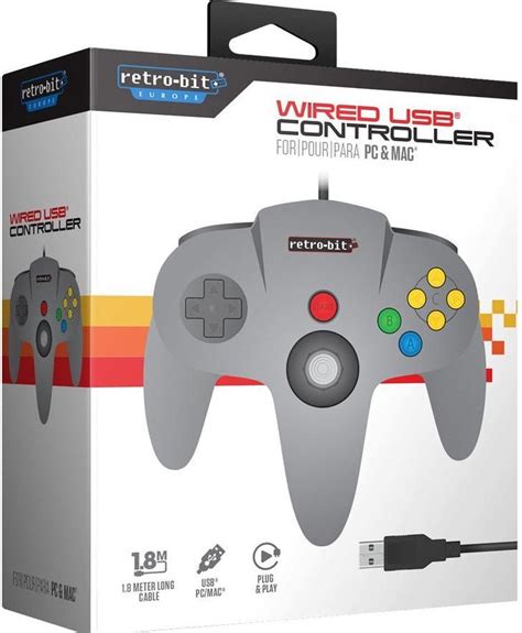 Retro Bit N64 Usb Controller Grey Bol