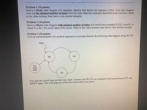 Solved Problem 1 10 Points Derive A Mealy State Diagram Of