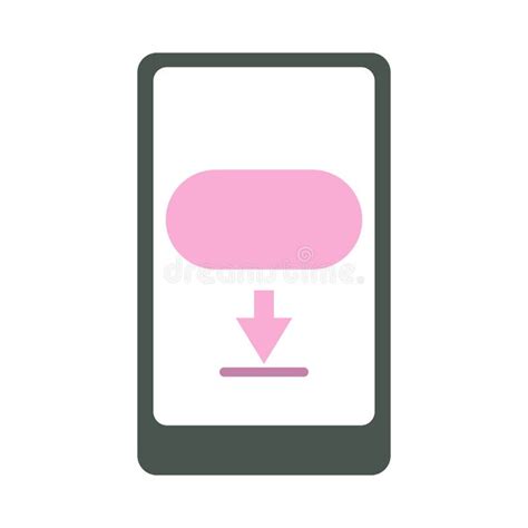 Smartphone With File Download Button On The Screen Downloading Process Concept Stock