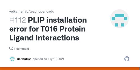 Plip Installation Error For T016 Protein Ligand Interactions · Issue 112 · Volkamerlab