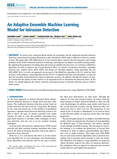 Pdf An Adaptive Ensemble Machine Learning Model For Intrusion Detection