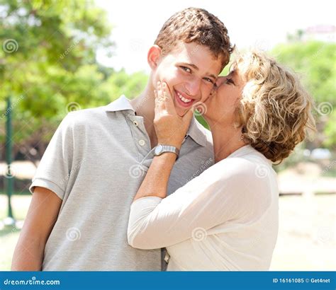 Image Of Portrait Of A Happy Senior Woman Kissing Stock Image Image Of Mature Closeness 16161085