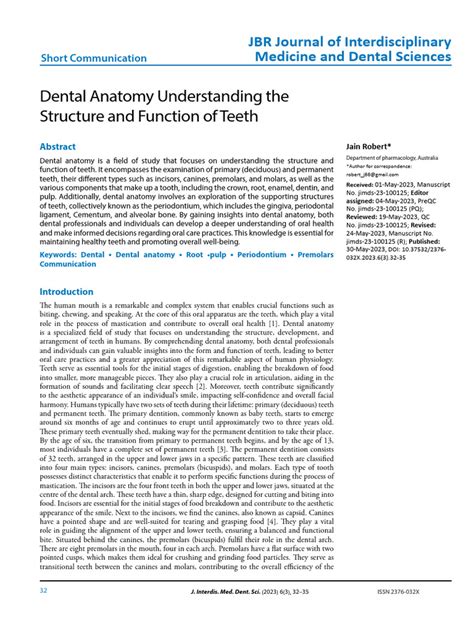 Dental Anatomy Understanding The Structure And Function Of Teeth Pdf Human Tooth Tooth