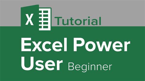 Excel Power User Beginner Tutorial Youtube