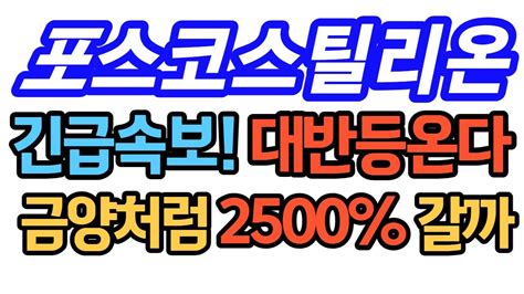 포스코스틸리온 긴급속보 대반등 온다 금양처럼 2500갈까 포스코스틸리온주가 포스코스틸리온주가전망 포스코스틸리온전망
