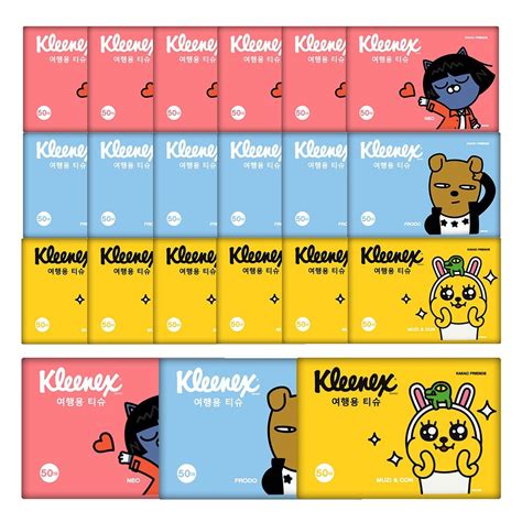 X กระดาษทิชชู่ ลาย Kleenex Kakao Friends หรูหรา 50 แผ่น 20 แพ็ค