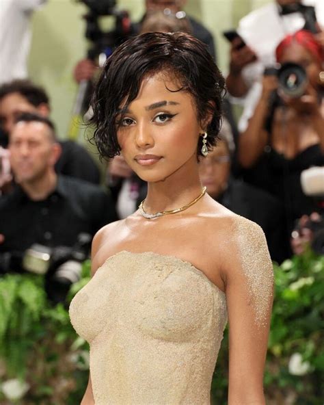 Tyla Gets Lifted Up The 2024 Met Gala Steps In Her Form Fitting Sand Dress Emily Cottontop